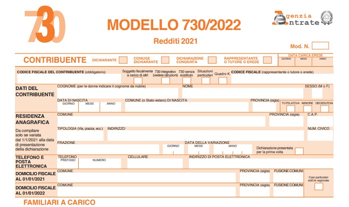 Online i nuovi modelli per la dichiarazione dei redditi 2022